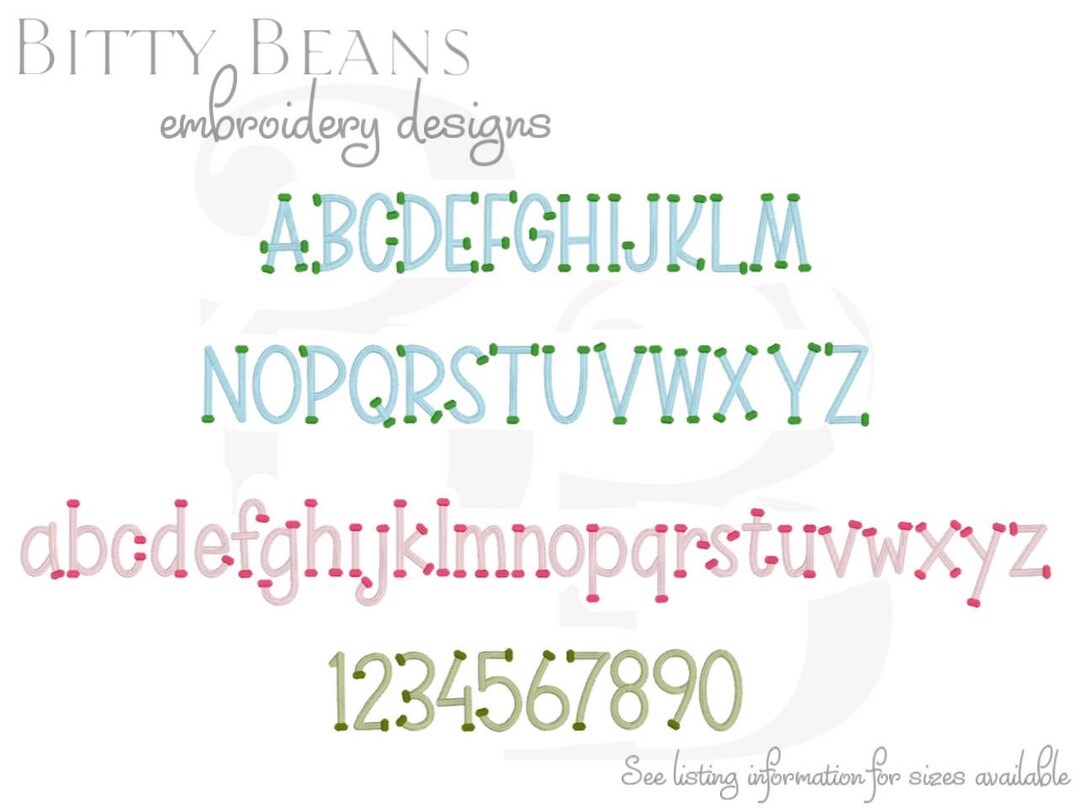 Swing Set Font - Two Tone: Classic Vintage Machine Embroidery Font ...