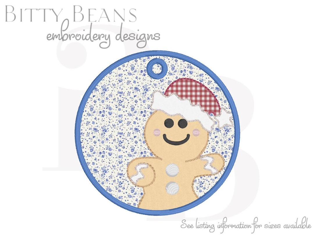 Gingerbread Man ITH Applique Ornament: Classic, Vintage, Embroidery ...