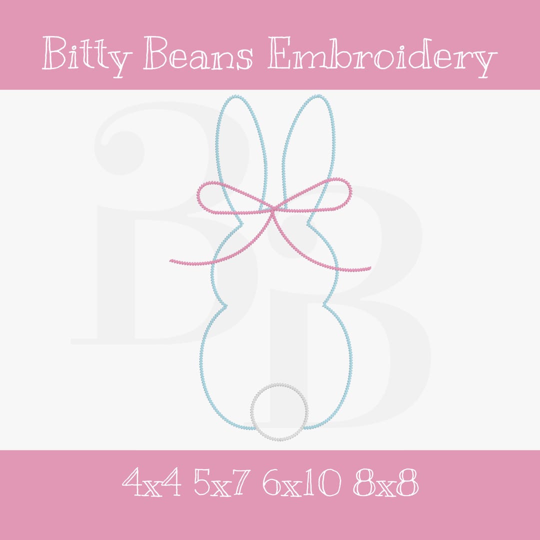 Easter Bunny Girl Embroidery Design: Vintage Stem Stitch (digital ...