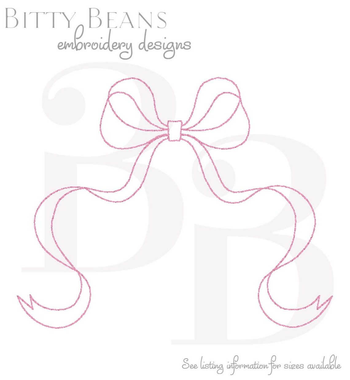 Bean Stitch Embroidery Bow Design: Monogram Frame (digital Download) - Etsy