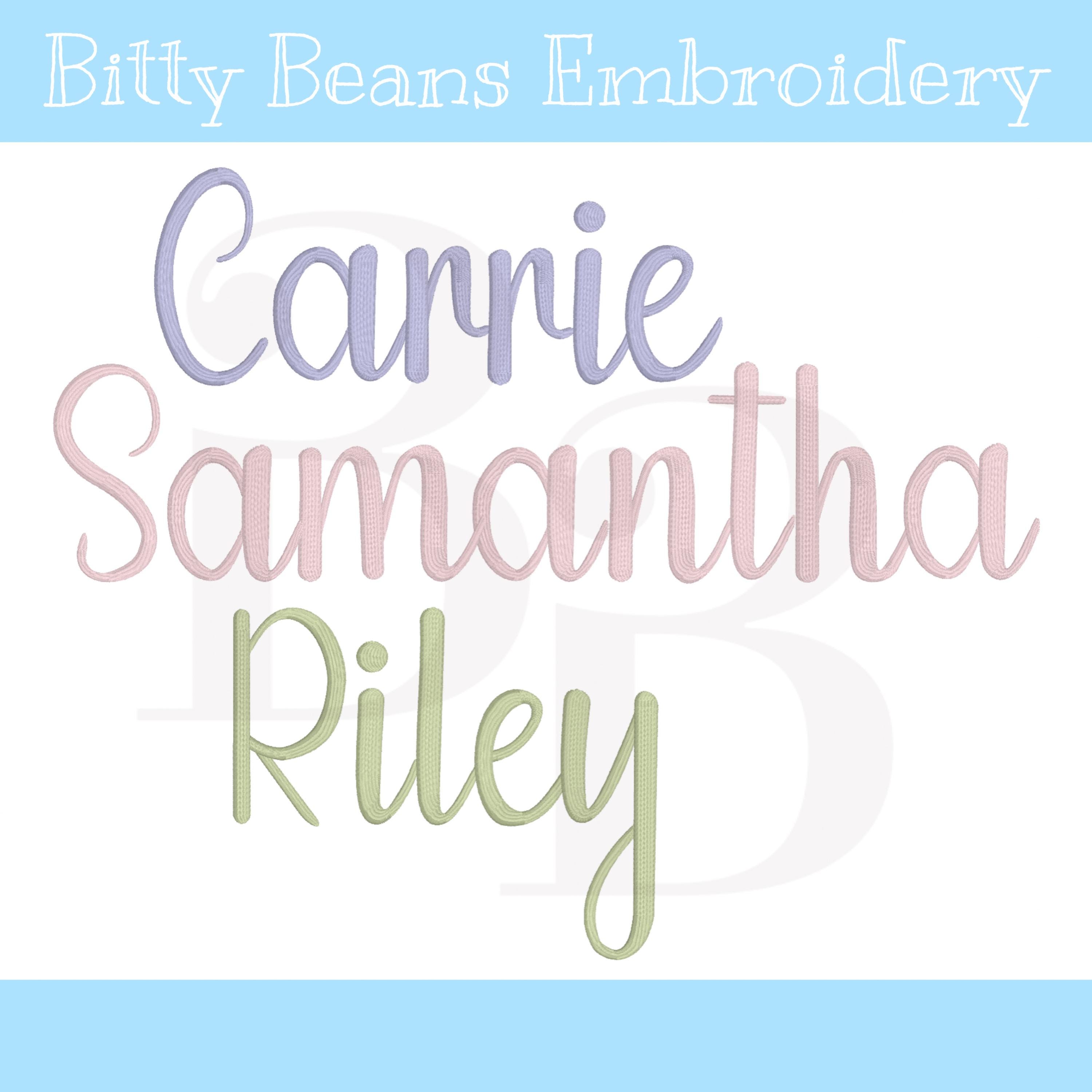 Jenny Satin Stitch Handwritten, Script Cursive Font Classic Vintage ...