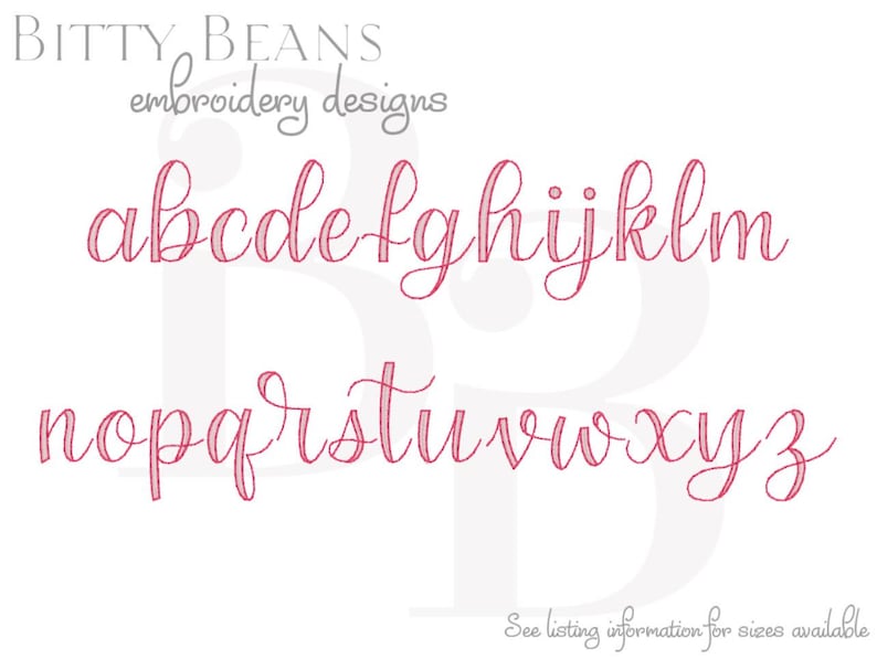 Frilly Floss, Fill Stitch With Bean Stitch Outline Font, Classic ...