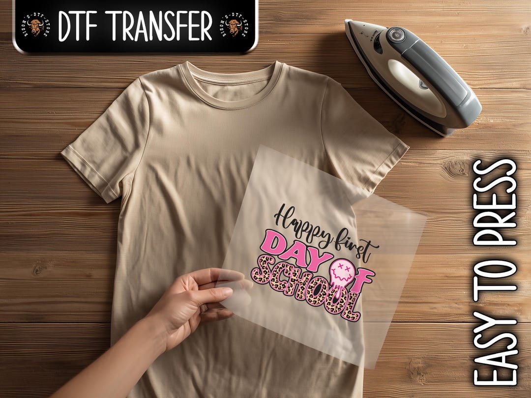 First Day of School DTF Transfer: Pink Leopard Print, Teacher Iron-on ...