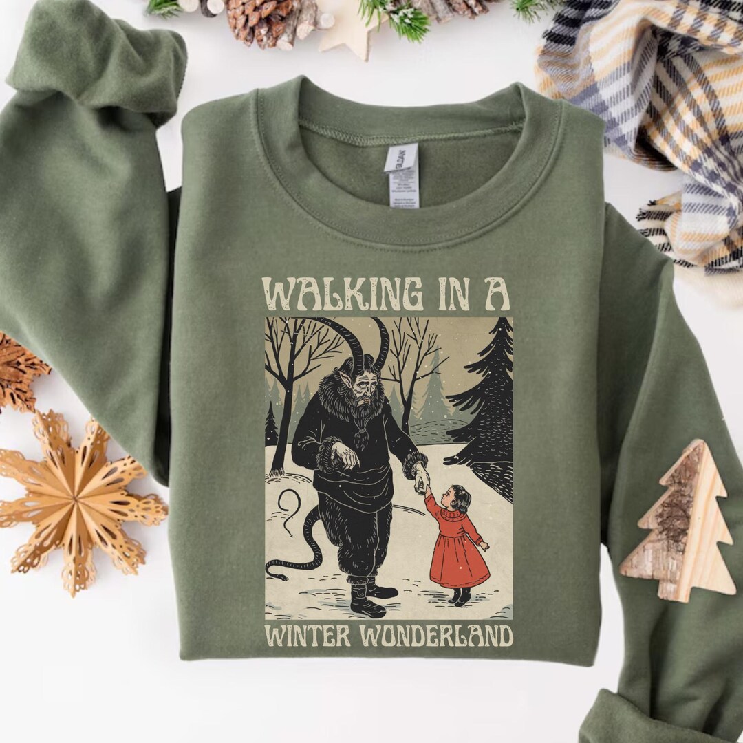 Krampus Sweatshirt, Winter Shirt, Gothic Christmas Shirt, Creepy Dark ...