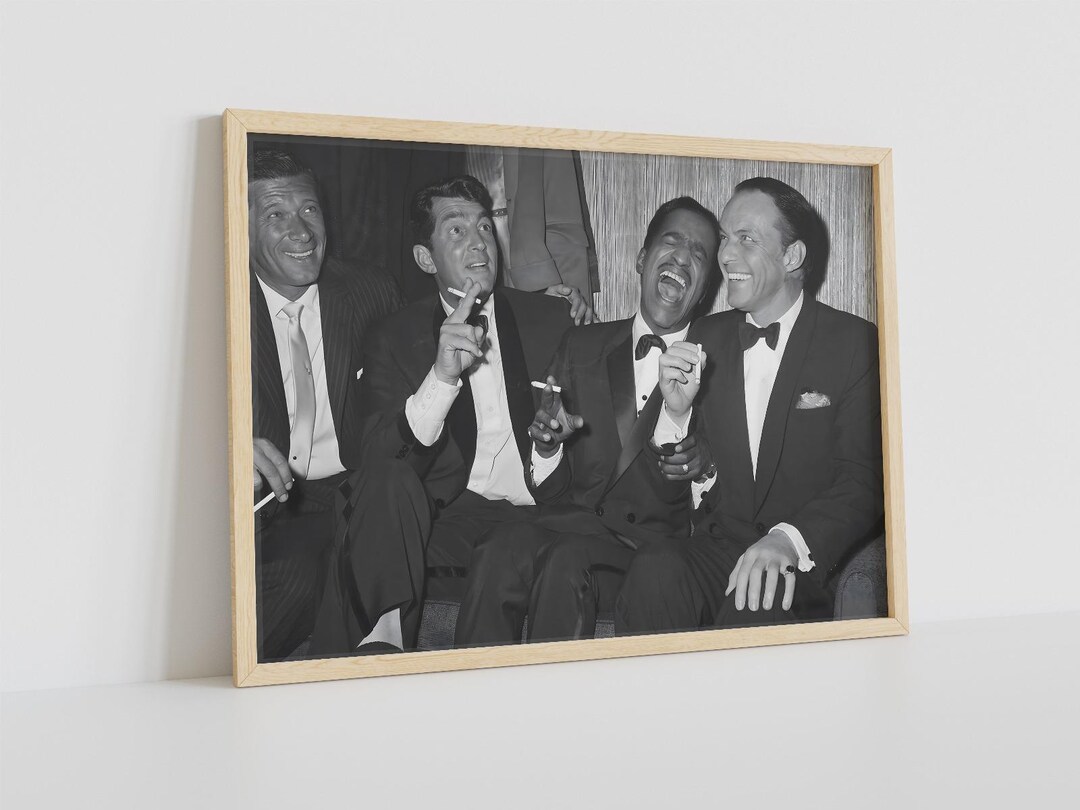 The Rat Pack Poster, Vintage Wall Art, Black and White Print, Farmhouse ...