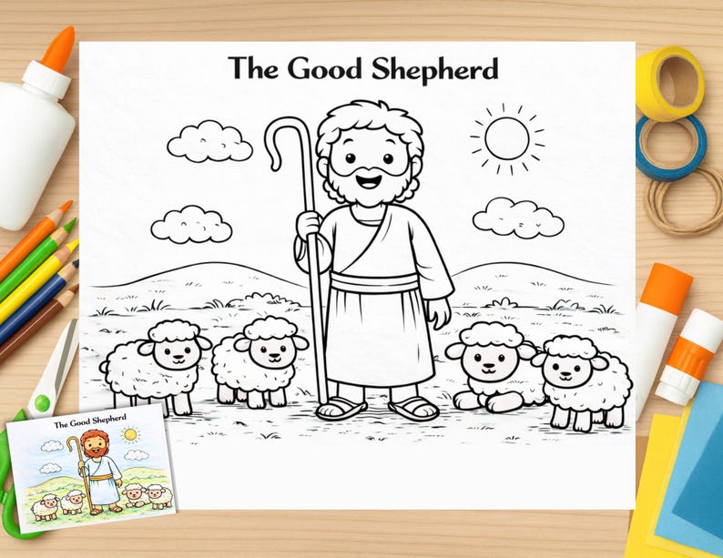 Good Shepherd Craft | Jesus and Sheep Cut & Paste Activity | Bible ...