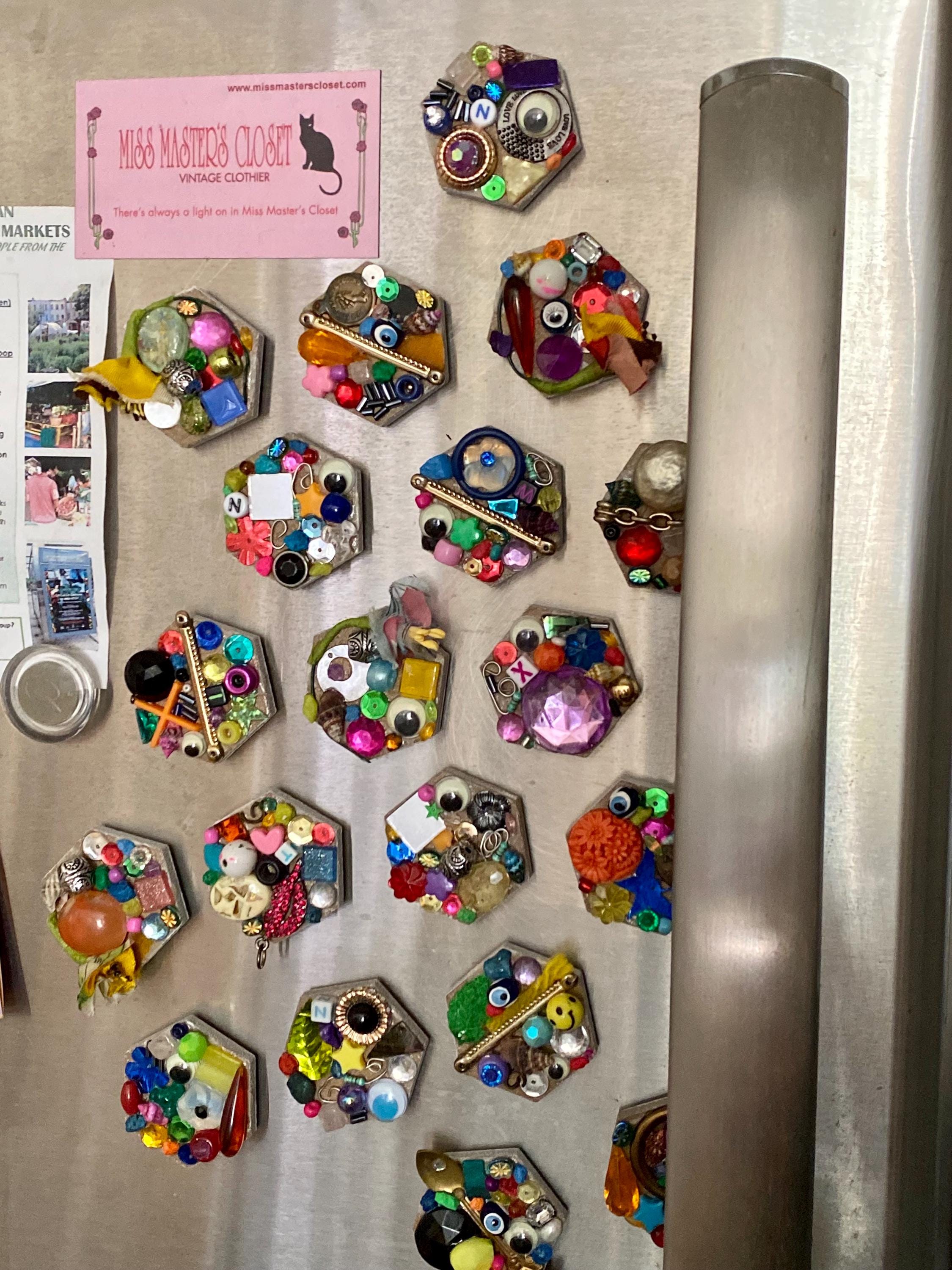 Unique & Colorful Handmade Mini Art Magnets - Etsy