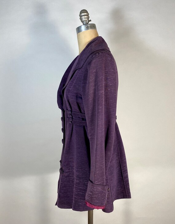 Antique 1910’s - 1920’s purple ribbed silk short coat… - Gem