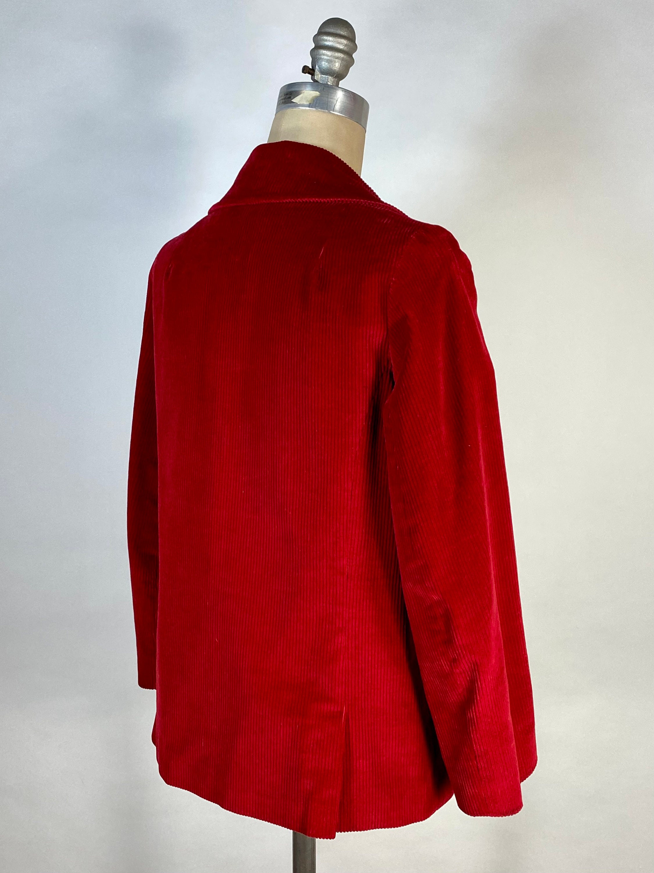 Vintage 1960s-70s Cherry Red Corduroy Jacket With Fancy Gold Tone ...