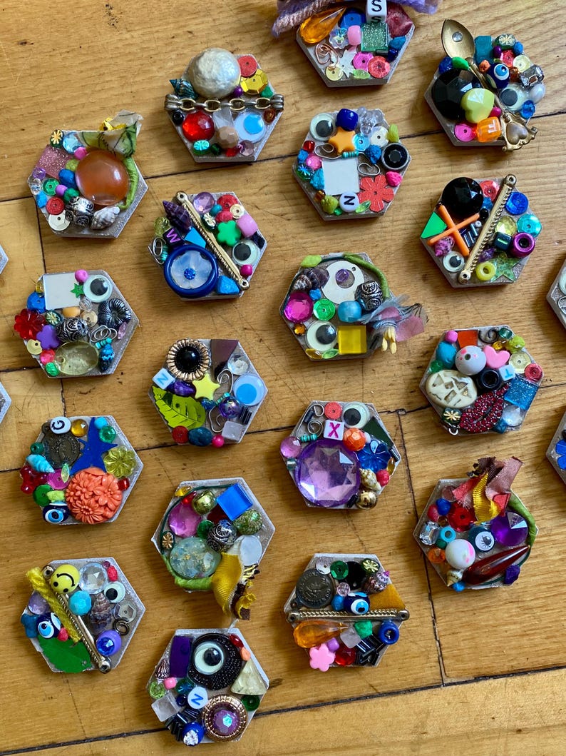 Unique & Colorful Handmade Mini Art Magnets - Etsy