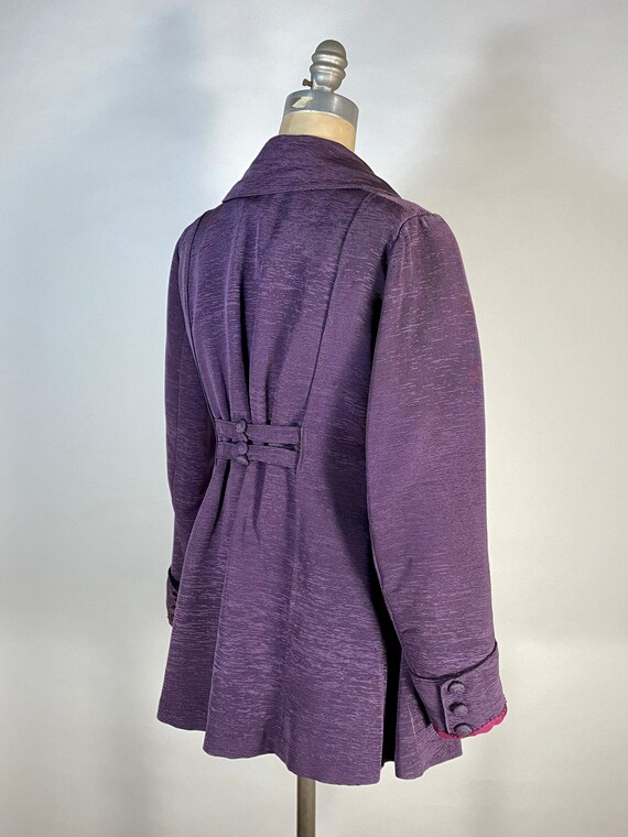Antique 1910’s - 1920’s purple ribbed silk short coat… - Gem