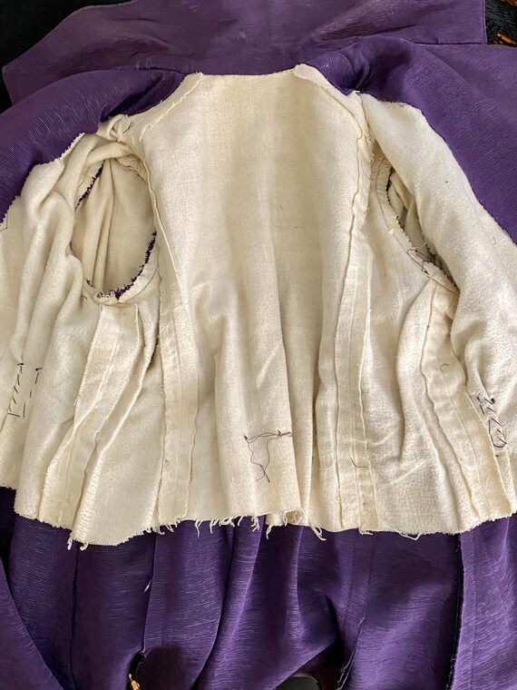Antique 1910’s - 1920’s purple ribbed silk short coat… - Gem