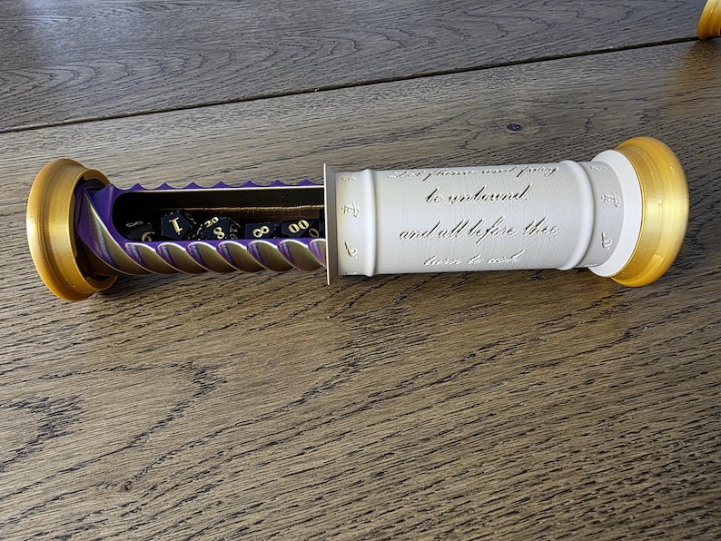 Spell Scroll Dice Box | Magnetic Helical Dice Storage | Dnd Prop Gift ...