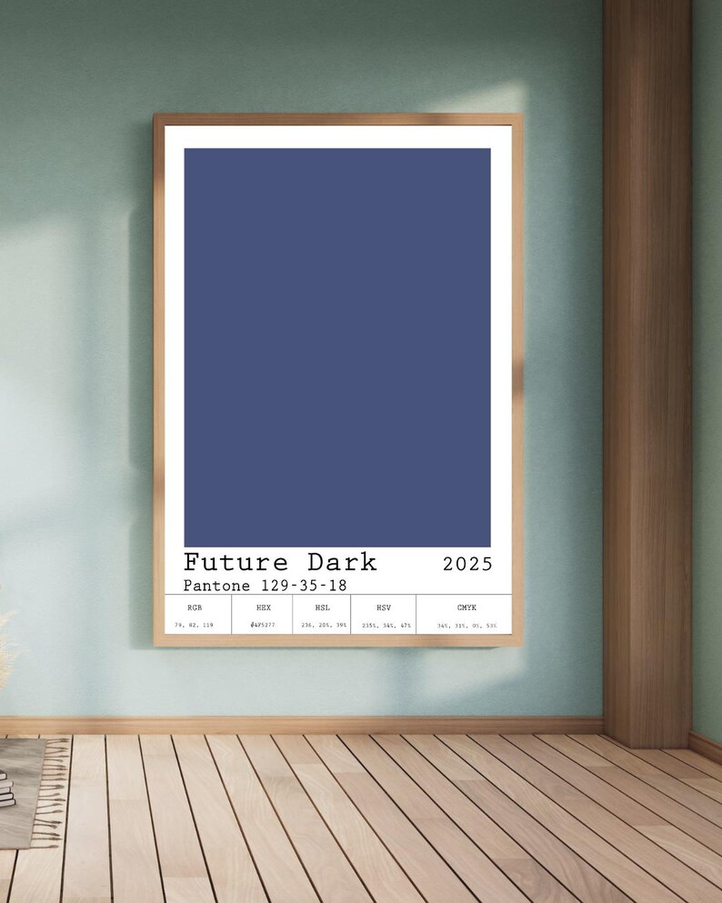Future Dark 2025 Pantone Color Poster - Etsy