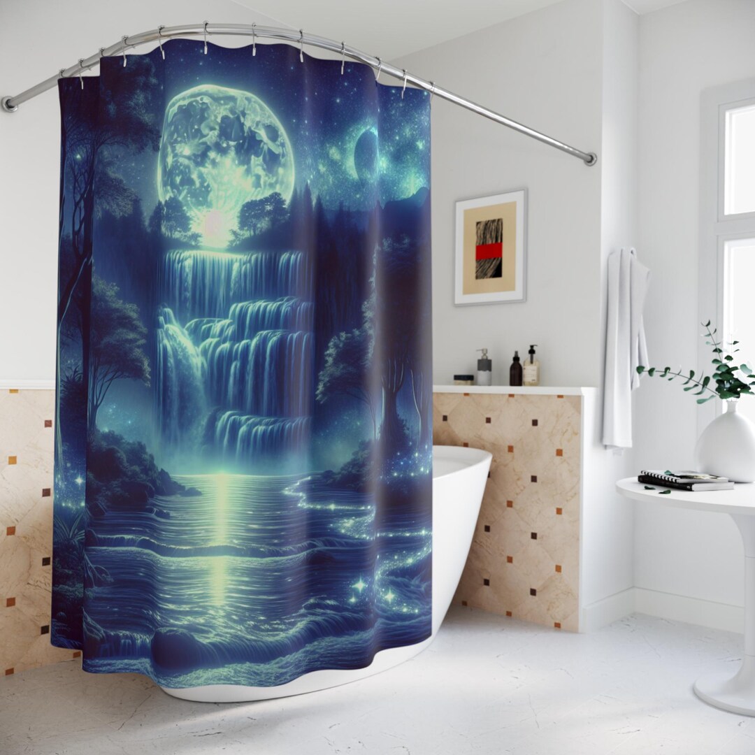 Waterfalls and Starlight Shower Curtain - Etsy
