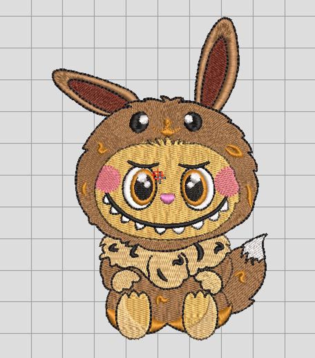 Eevee Labubu in Embroidery Machine Files (DIGITAL FILES) - Etsy