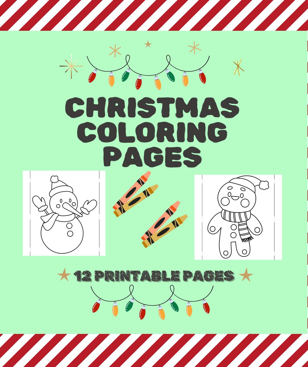 Printable | Digital Christmas Coloring Book for Kids and Adults With ...