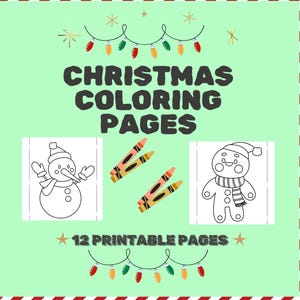 Printable Digital Christmas Coloring Book for Kids and Adults With ...