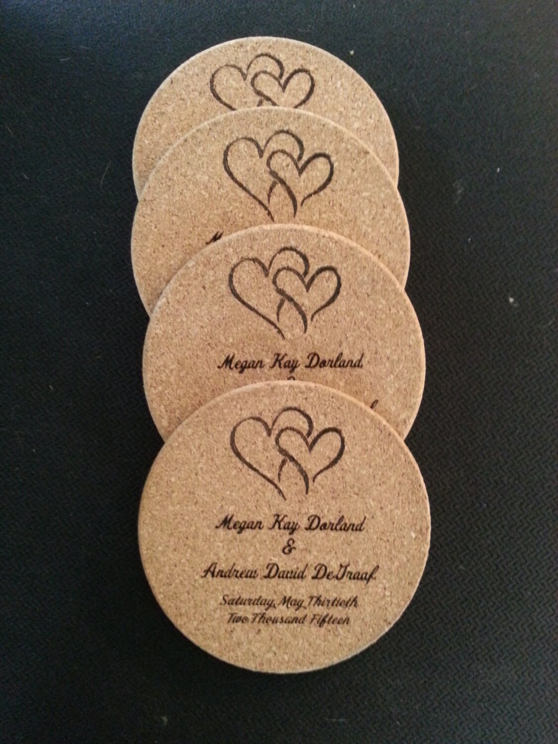 Custom Cork Coasters Laser Etched SET OF 4 - Etsy