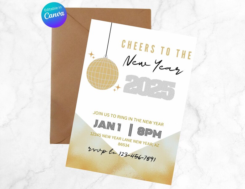Editable New Years Party Invitation 2025 New Year Party Invite 2025 ...