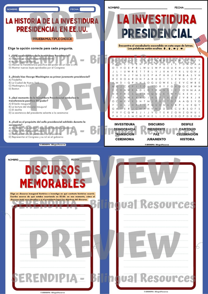 La Historia Del Inauguration Day | ACTIVIDADES LECTURA & ESCRITURA ...