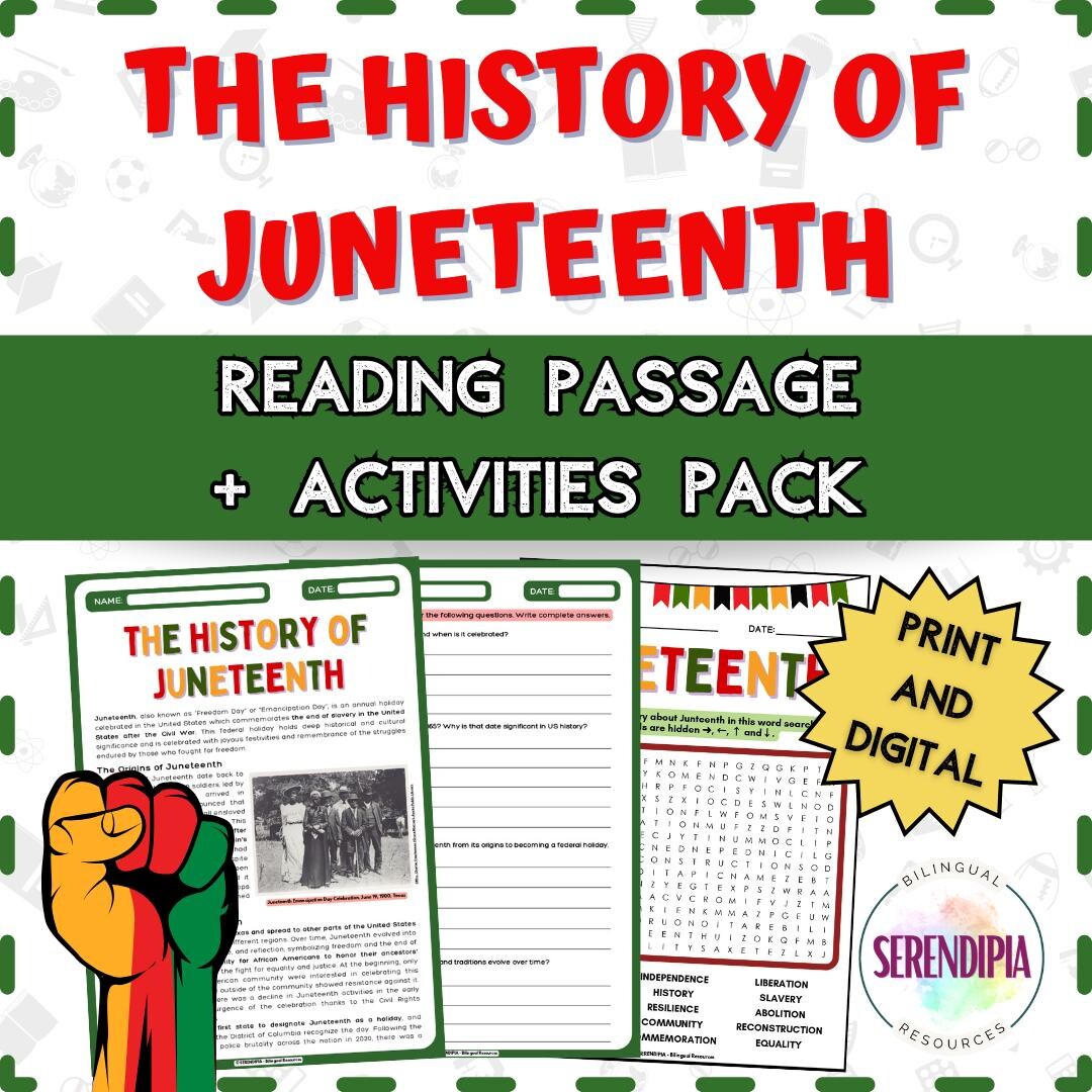 The History of Juneteenth | READING and WRITING PRINTABLES | Juneteenth ...