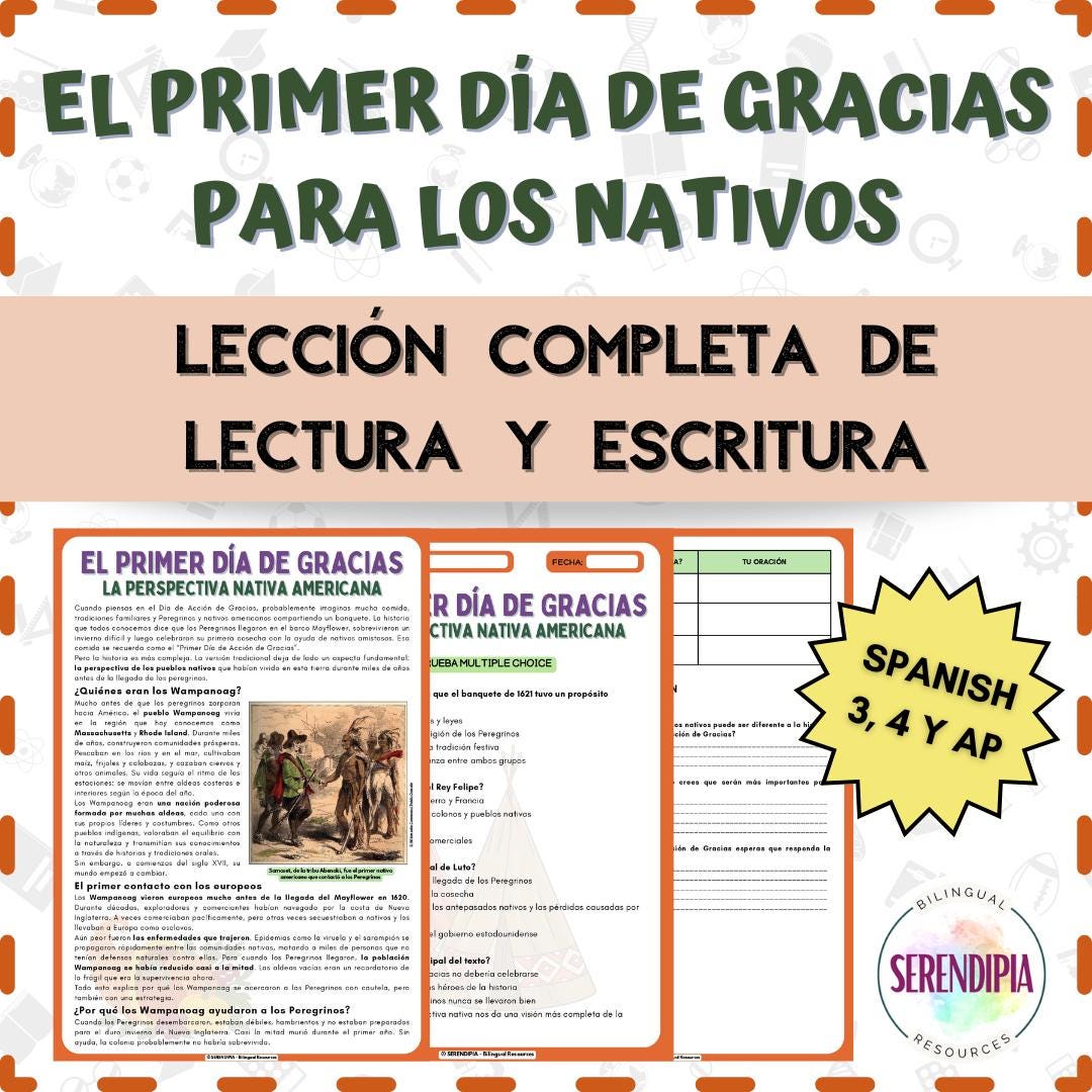Primer Día De Gracias Para Los Nativos Wampanoag Lectura | Thanksgiving ...