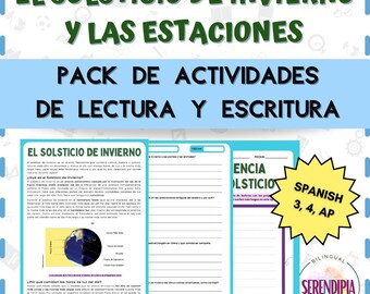 El Solsticio De Invierno Lectura | Winter Solstice Spanish Reading ...