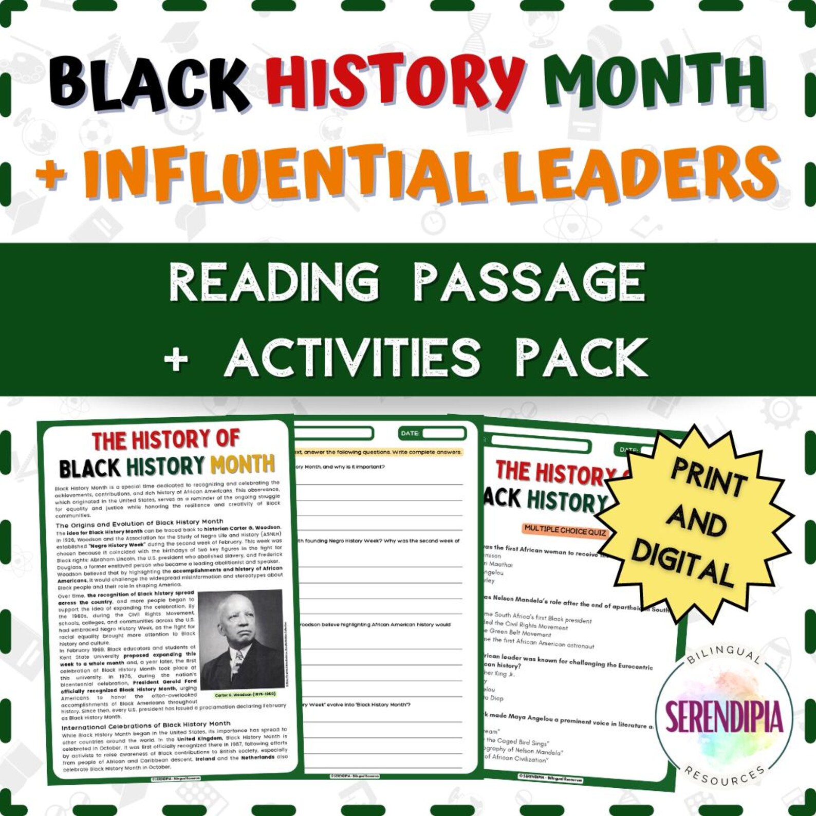 Black History Month & Black Leaders | READING and WRITING PRINTABLES ...