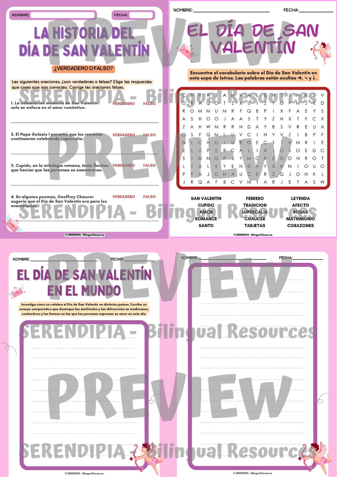 Historia Día De San Valentín | ACTIVIDADES LECTURA & ESCRITURA ...