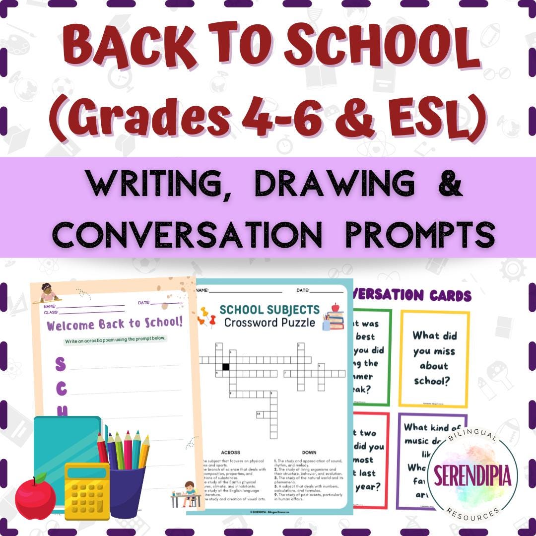 Back to School | Writing Prompts, Drawing Prompts, Conversation ...