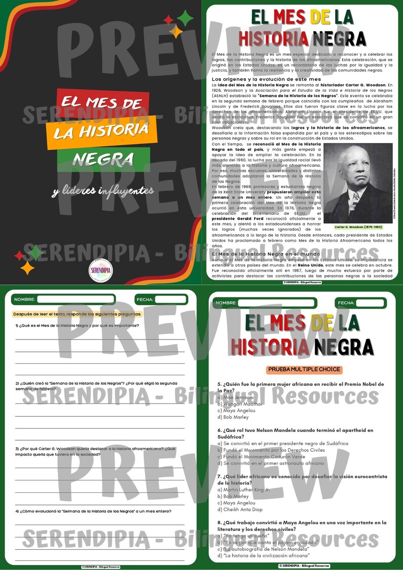 Mes De La Historia Afroamericana | LECTURA & ESCRITURA ACTIVIDADES ...