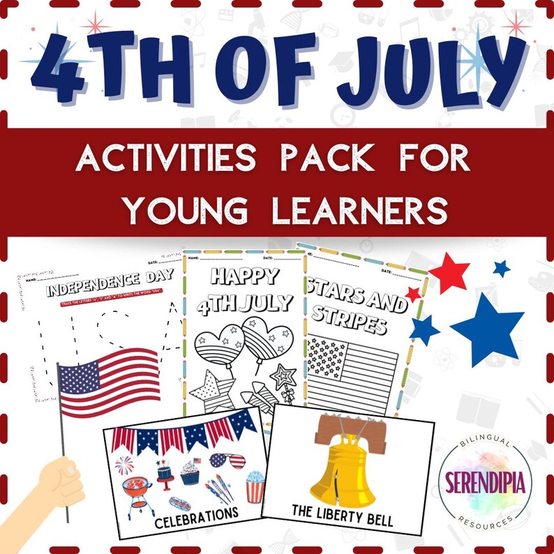 4th of July: Worksheets for Kinder & First Grade | Coloring and Tracing ...