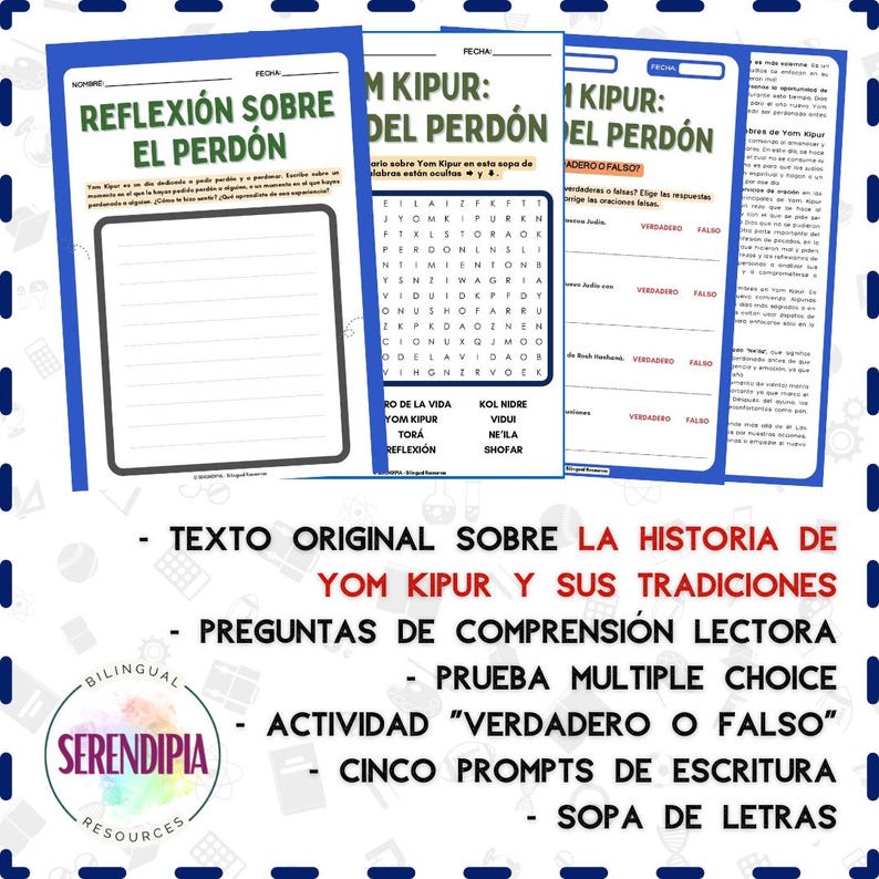 Yom Kippur Historia Y Tradiciones ACTIVIDADES LECTURA COMPRENSIVA | Yom ...