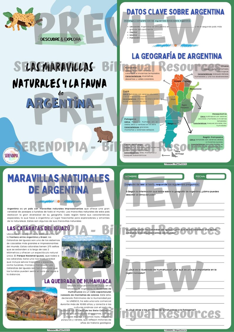 Argentina: Geografía, Naturaleza, Animales | LECTURA & ESCRITURA ...