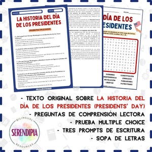 Historia Día De Los Presidentes | LECTURA & ESCRITURA | Presidents Day ...