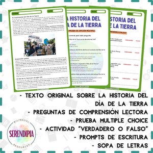 Historia Del Día De La Tierra | ACTIVIDADES LECTURA & ESCRITURA | Earth ...