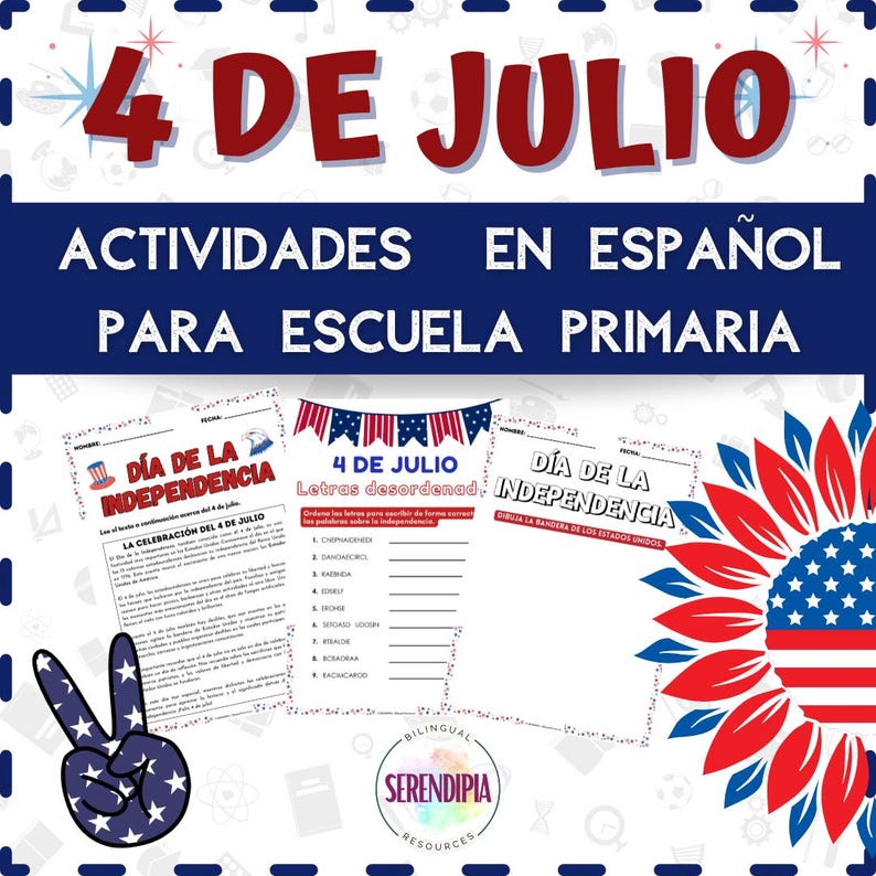El 4 De Julio | ACTIVIDADES LECTURA, ESCRITURA, Sopa De Letras ...
