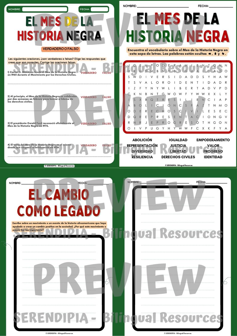 Black History Month Lectura | Black History Month Spanish Reading ...