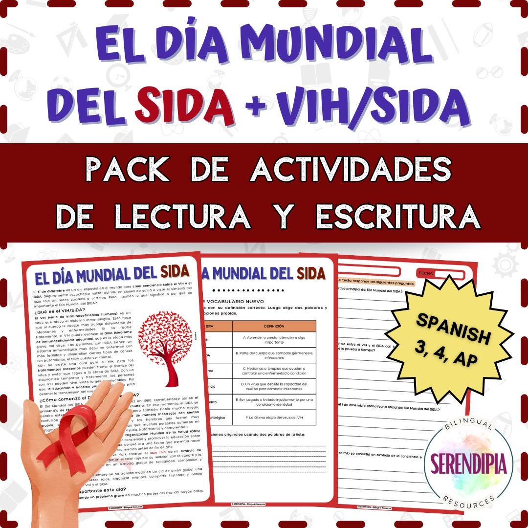 VIH/SIDA Lectura | World Aids Day Spanish Reading | Hiv/aids Awareness ...