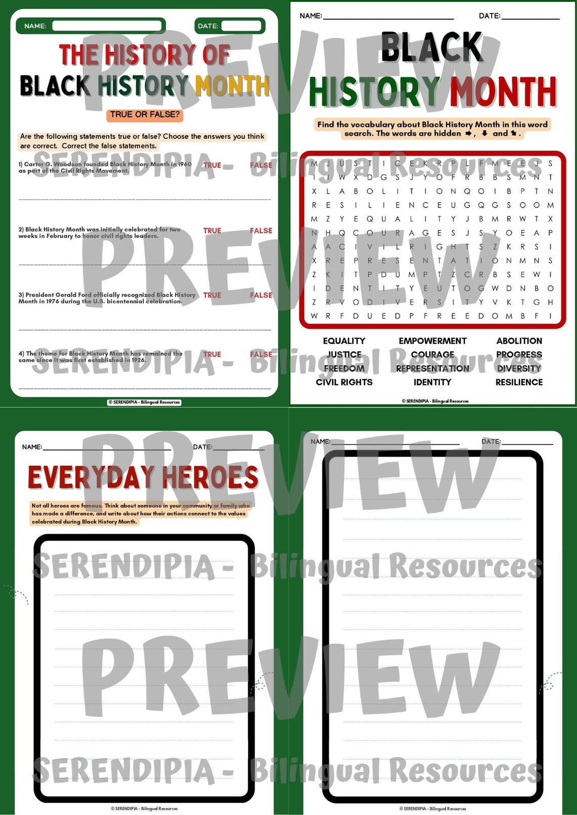 Black History Month & Black Leaders | READING and WRITING PRINTABLES ...