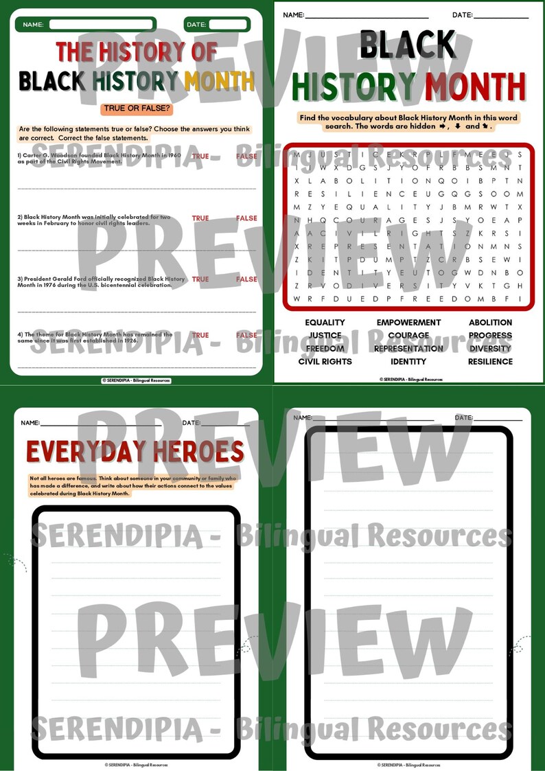 Black History Month & Black Leaders | READING and WRITING PRINTABLES ...