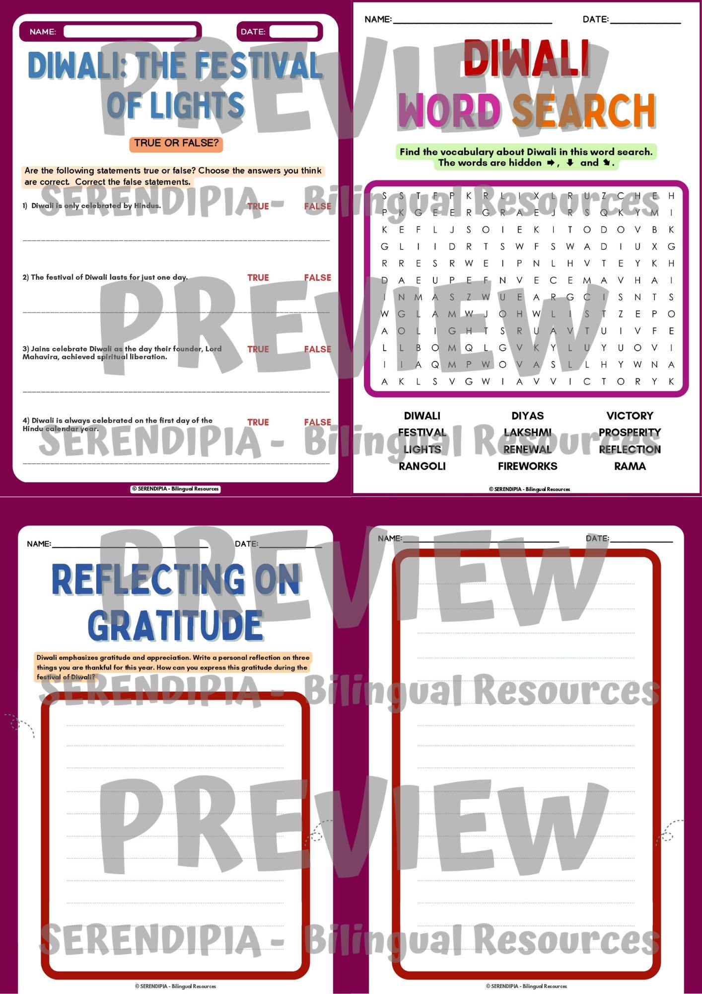 Diwali: History and Traditions | READING and WRITING WORKSHEETS ...