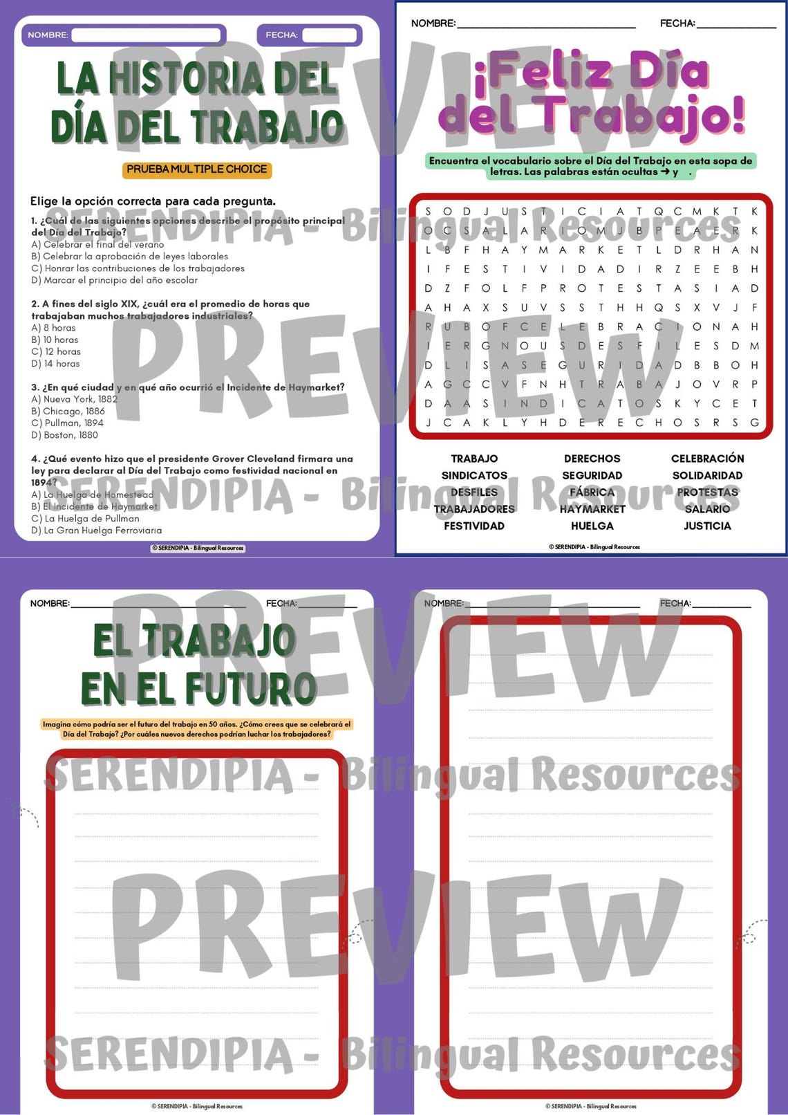 Historia Del Día Del Trabajo | ACTIVIDADES LECTURA Comprensiva ...