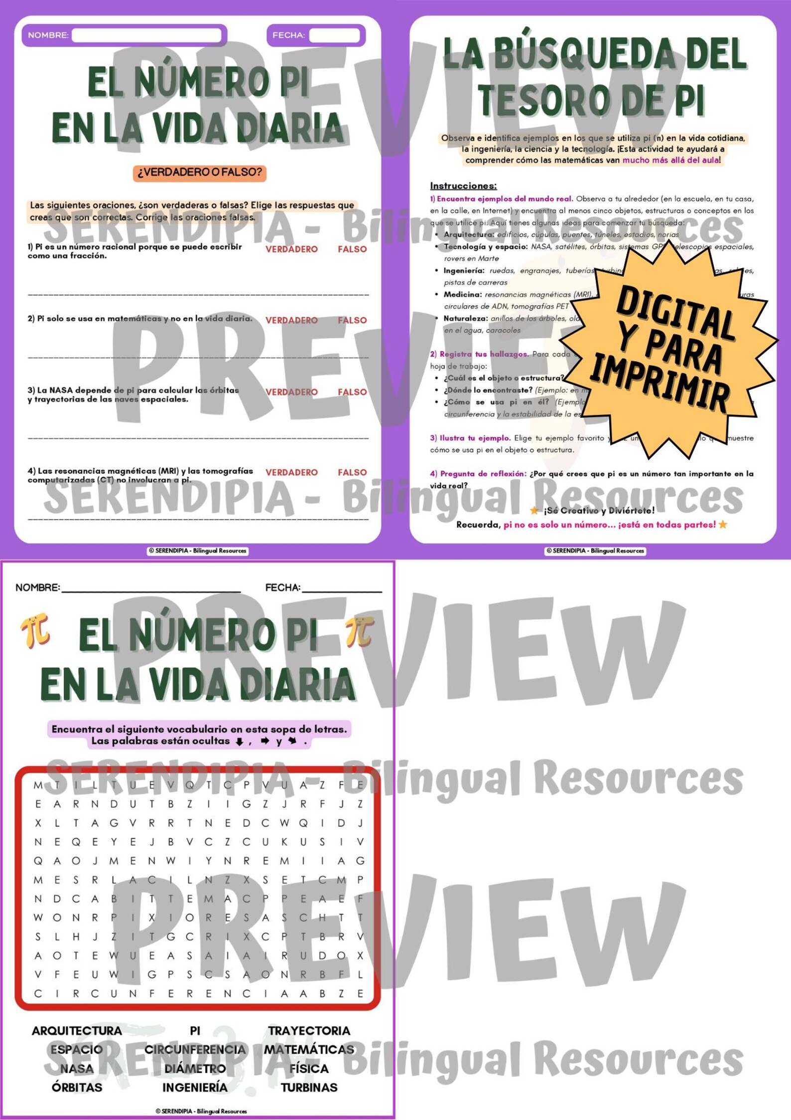 El Número Pi En La Vida Diaria | Actividades LECTURA COMPRENSIV ...