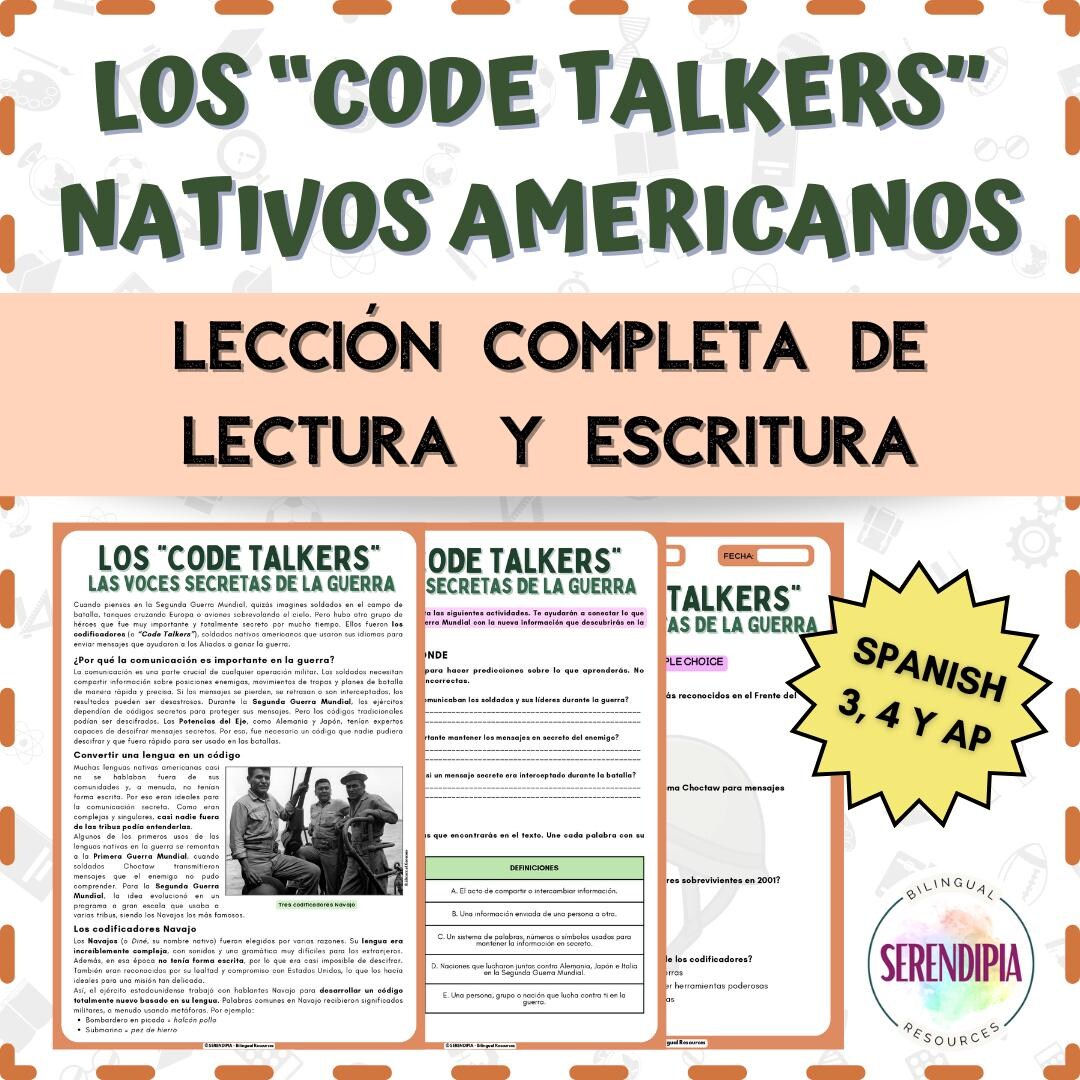 Navajo Code Talkers World War SPANISH Reading Comprehension | Native ...