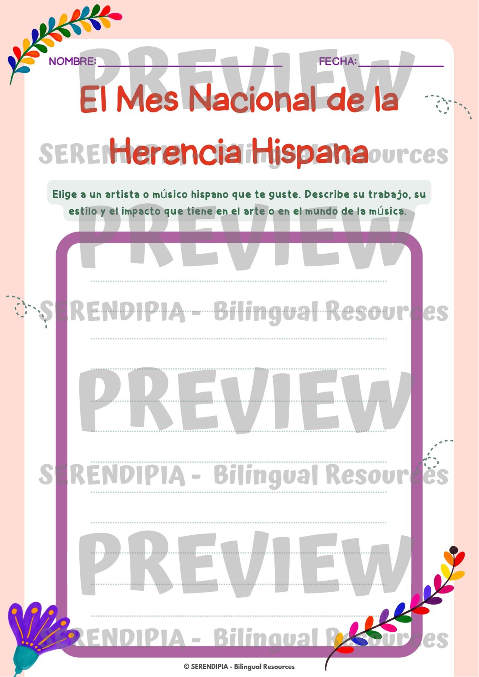 Historia Mes Herencia Hispana | LECTURA & ESCRITURA | Hispanic Heritage ...
