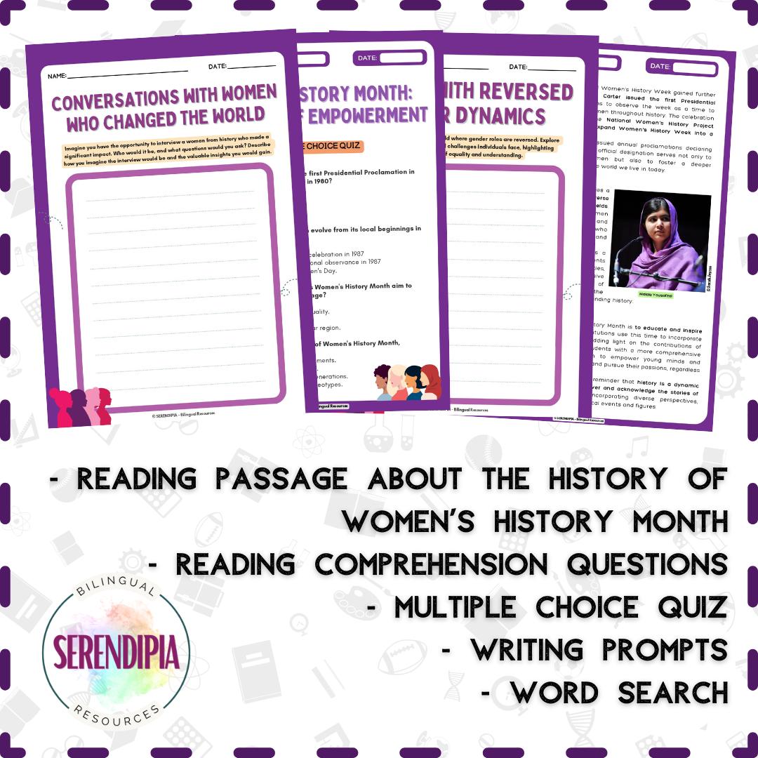 The History of Women's History Month | READING & WRITING WORKSHEETS ...