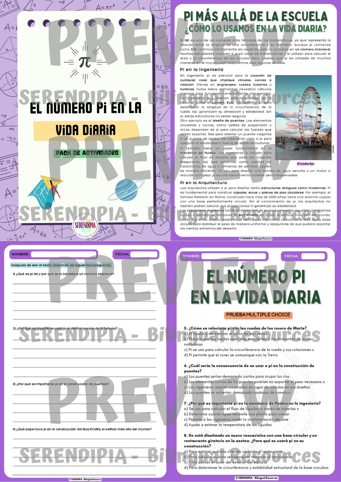 El Número Pi En La Vida Diaria | Actividades LECTURA COMPRENSIV ...