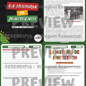 La Historia De Juneteenth | ACTIVIDADES LECTURA Comprensiva & ESCRITURA ...